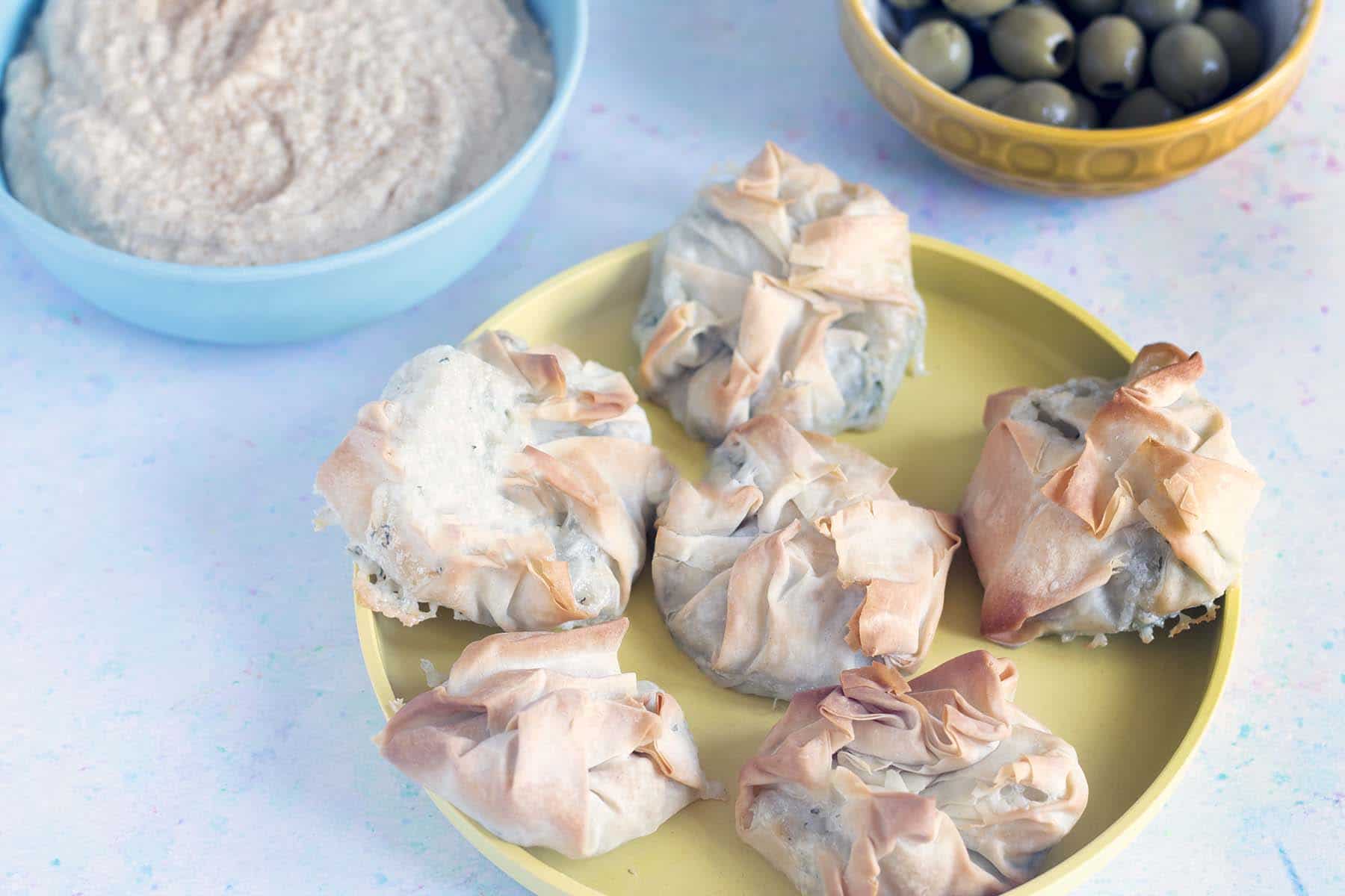Filo parcels with feta, broad beans and dill - Sneaky Veg