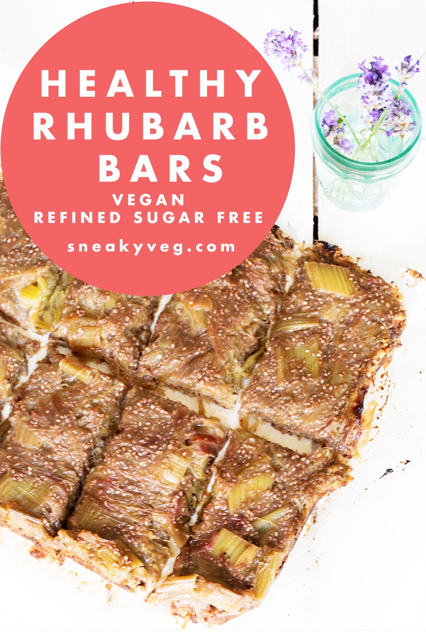 Healthy rhubarb bars | vegan - Sneaky Veg