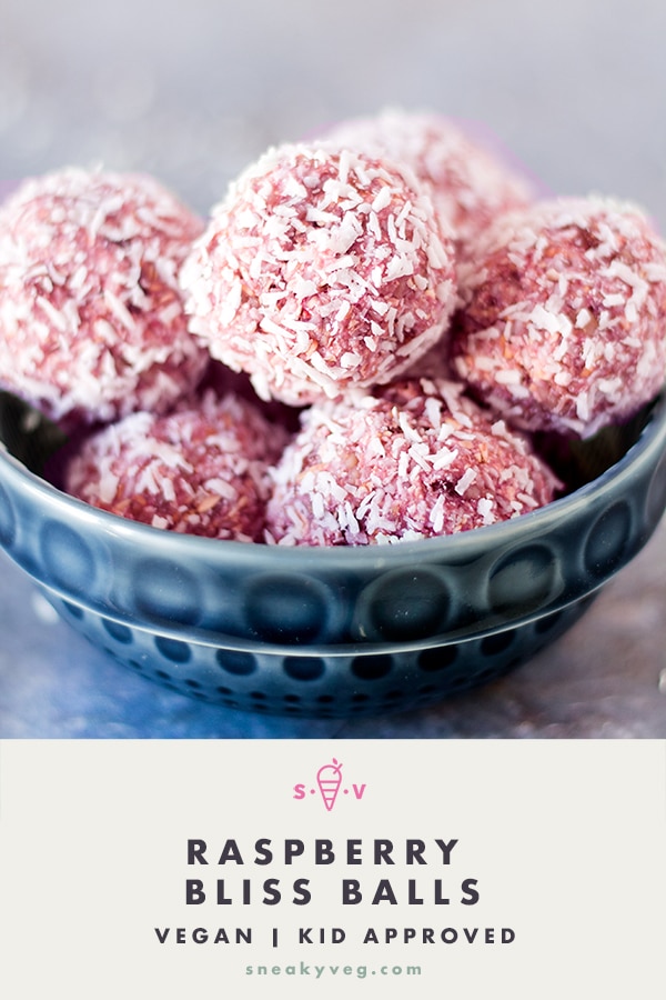 Coconut, almond and raspberry bliss balls | Sneaky Veg