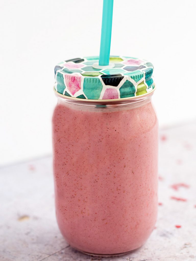 PBJ smoothie - peanut butter, raspberry and banana | Sneaky Veg