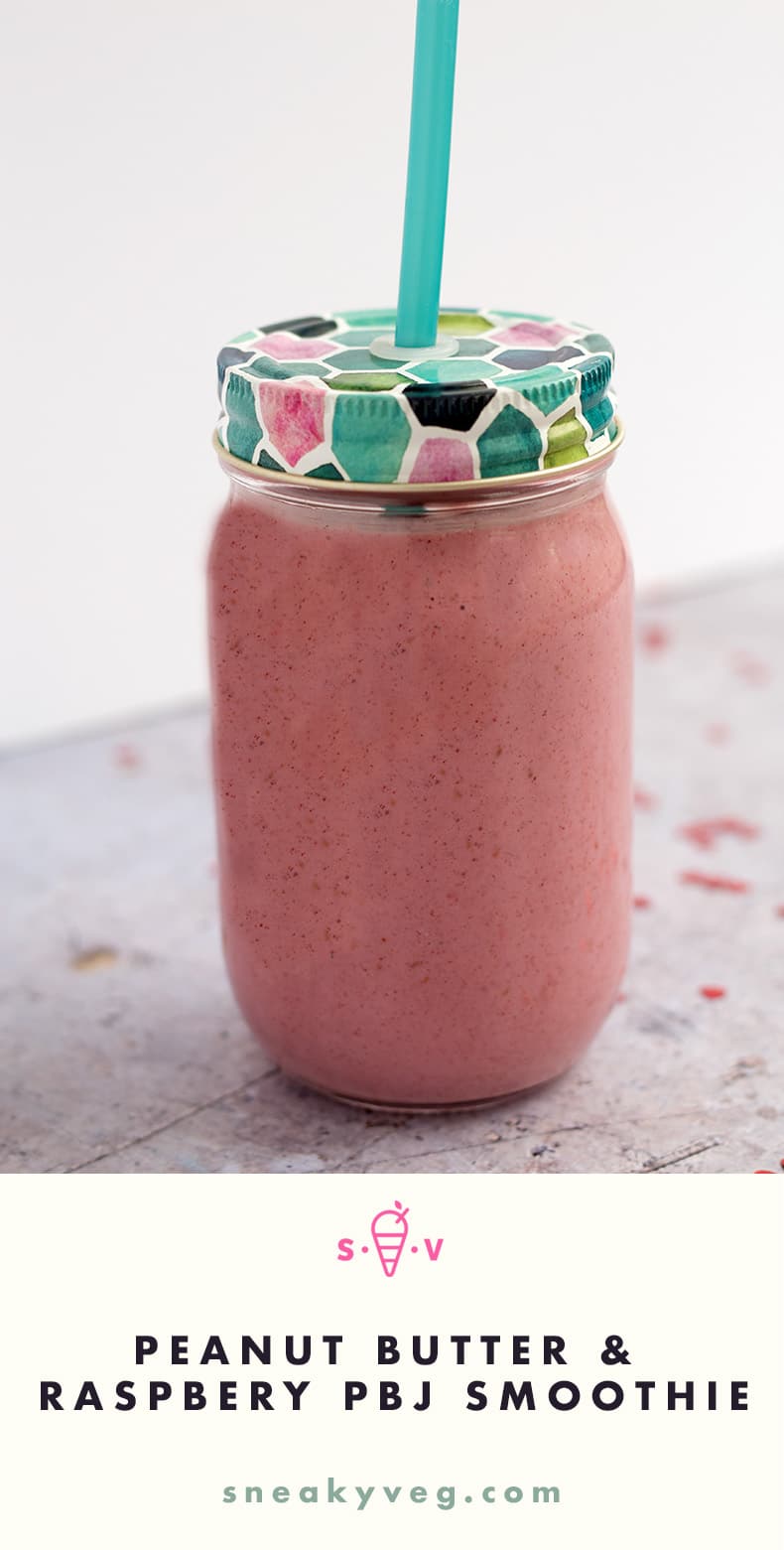 PBJ smoothie - peanut butter, raspberry and banana | Sneaky Veg