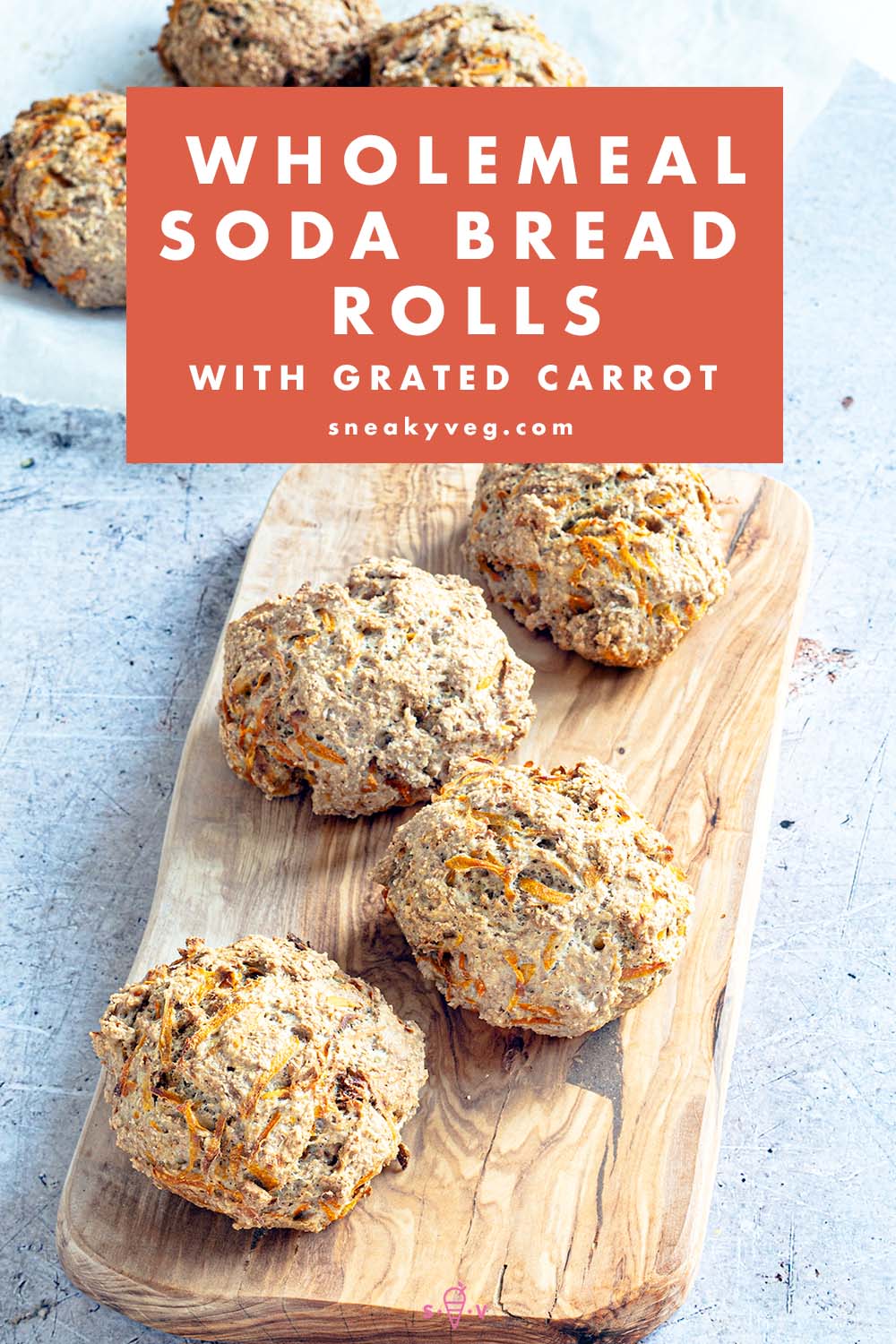 Wholemeal carrot soda bread rolls - Sneaky Veg