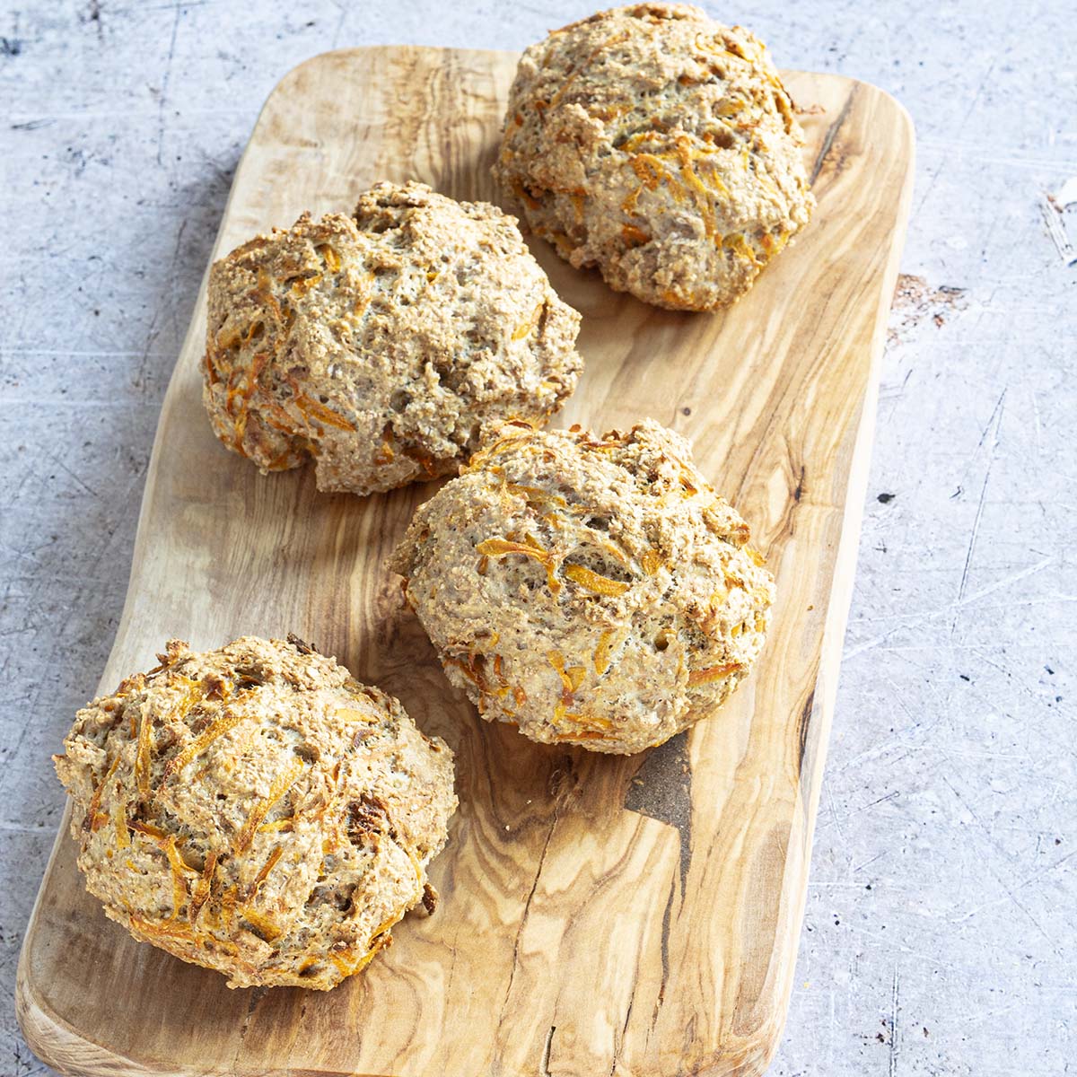 Wholemeal carrot soda bread rolls - Sneaky Veg