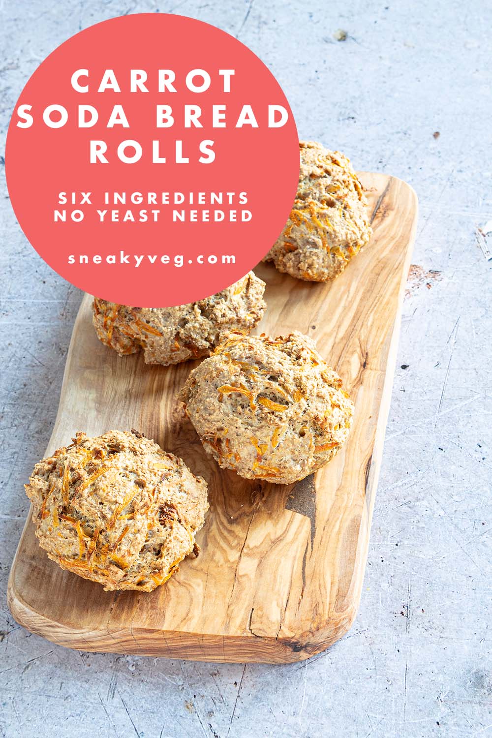 Wholemeal carrot soda bread rolls - Sneaky Veg