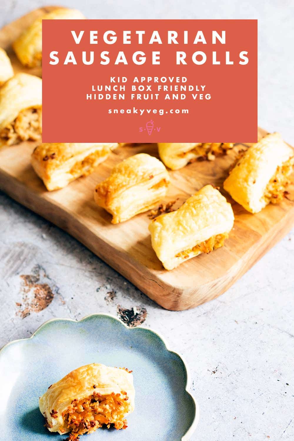 Carrot, apple and sage vegetarian sausage rolls - Sneaky Veg