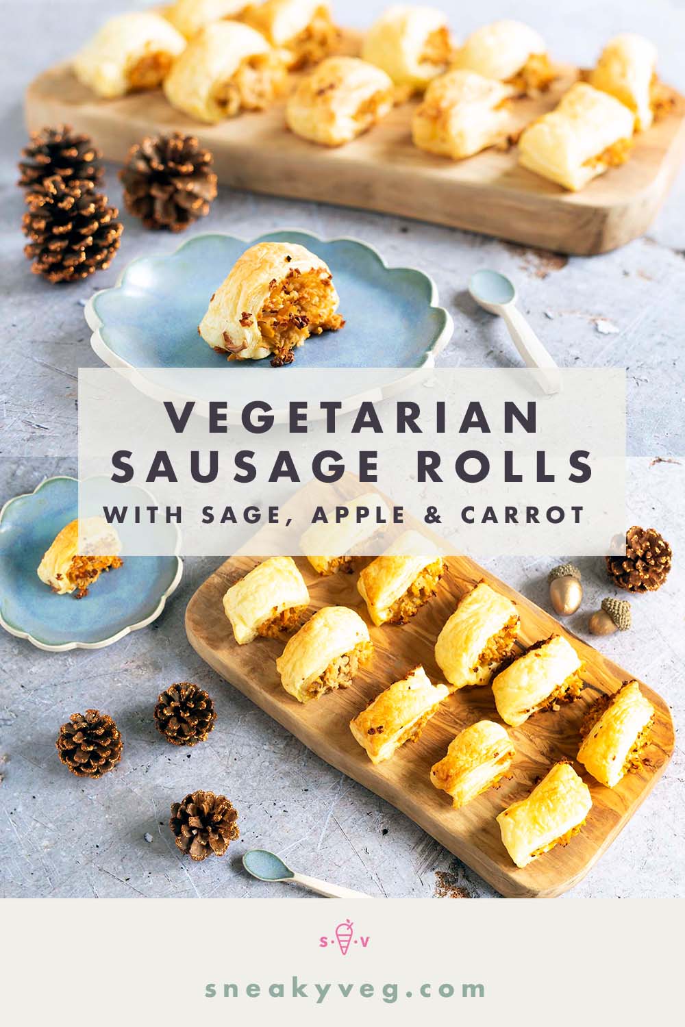 Carrot, apple and sage vegetarian sausage rolls - Sneaky Veg