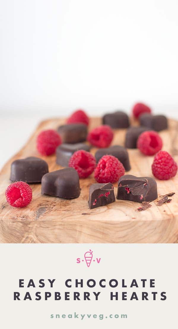 Two ingredient chocolate raspberry hearts - Sneaky Veg