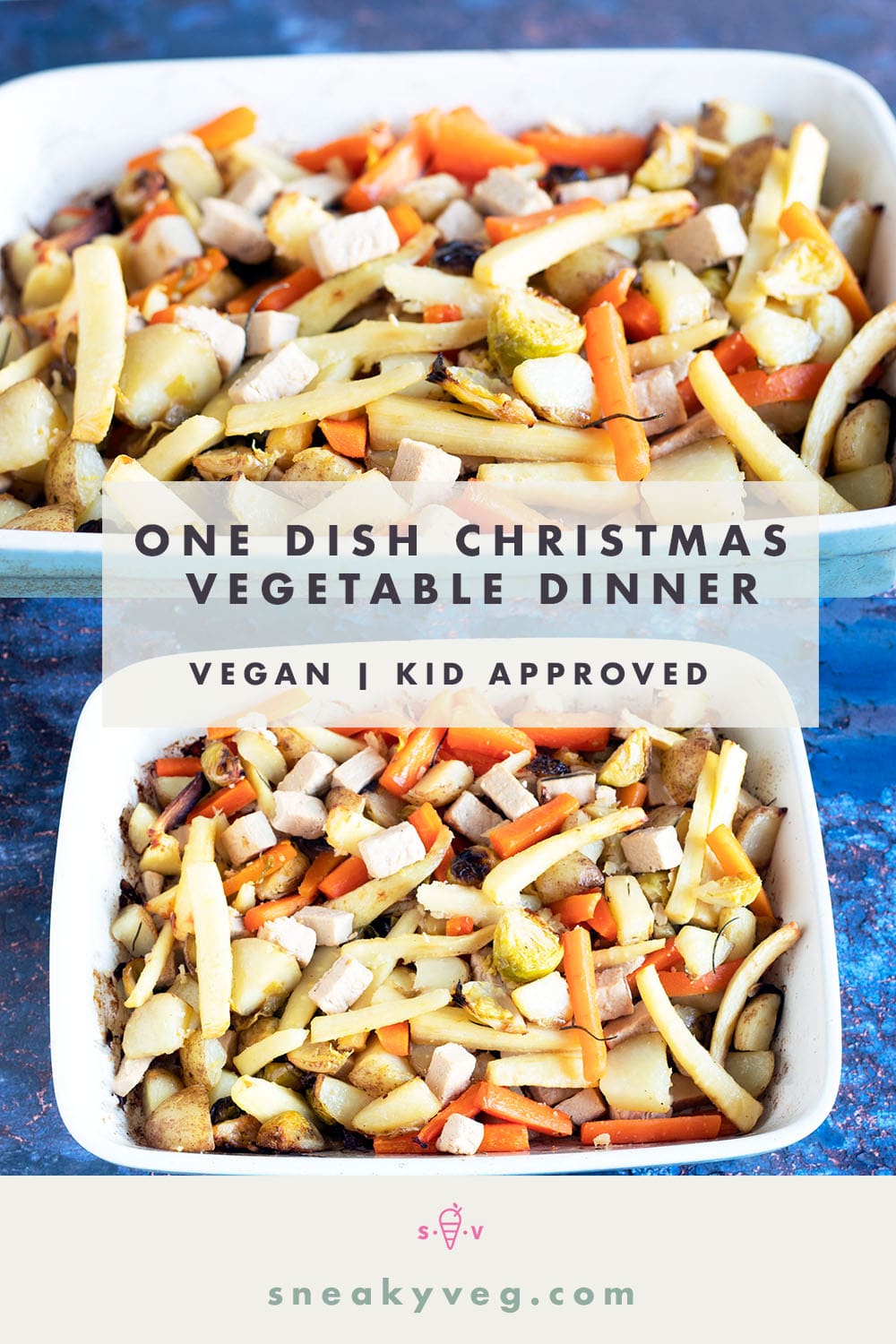 Easy roasted Christmas vegetables traybake - Sneaky Veg