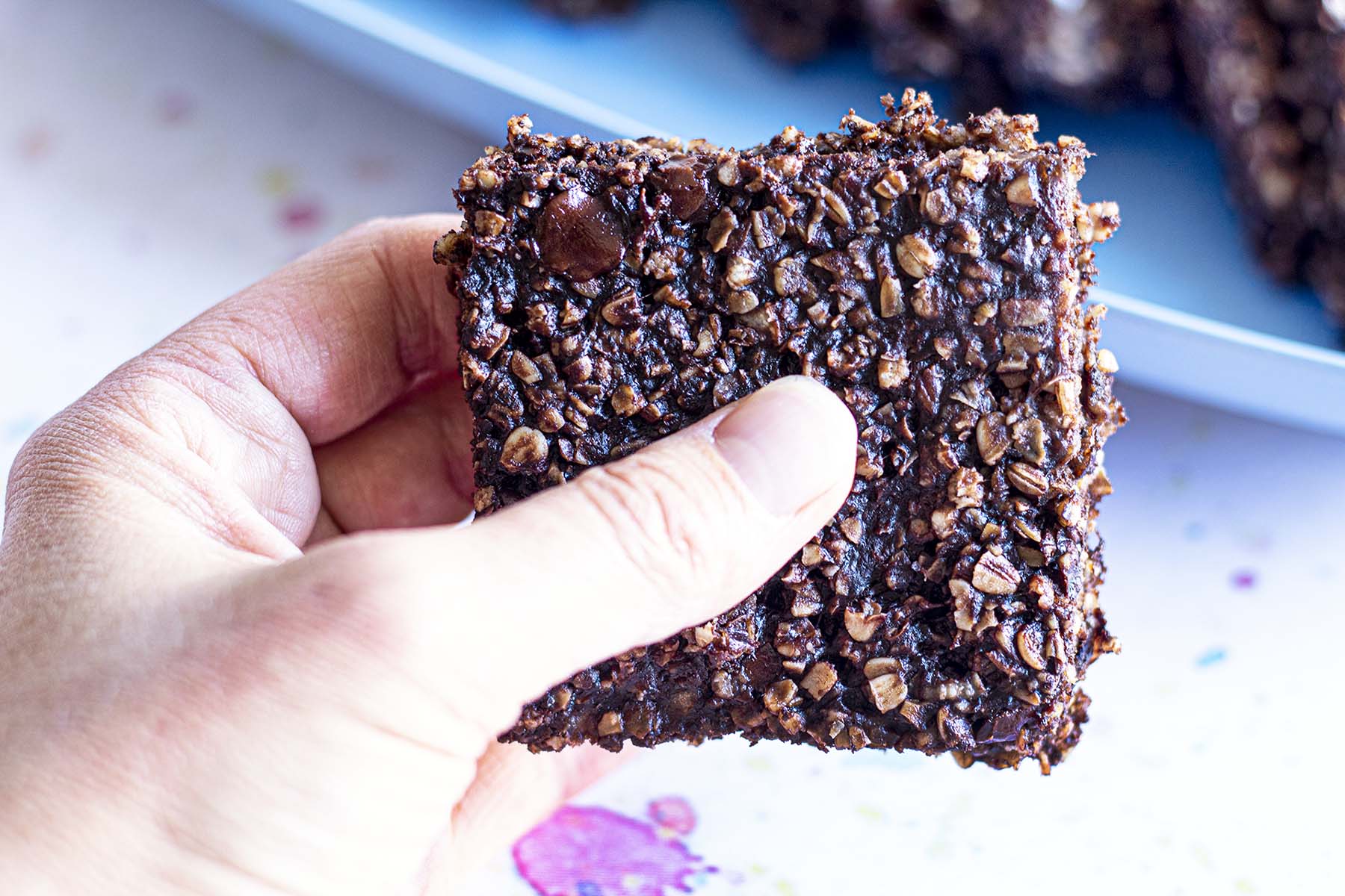 Healthy banana chocolate flapjacks - Sneaky Veg