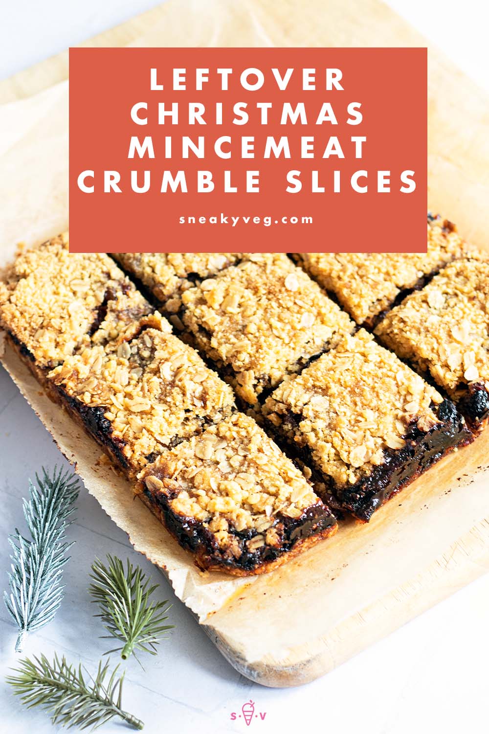 Christmas mincemeat crumble bars - Sneaky Veg
